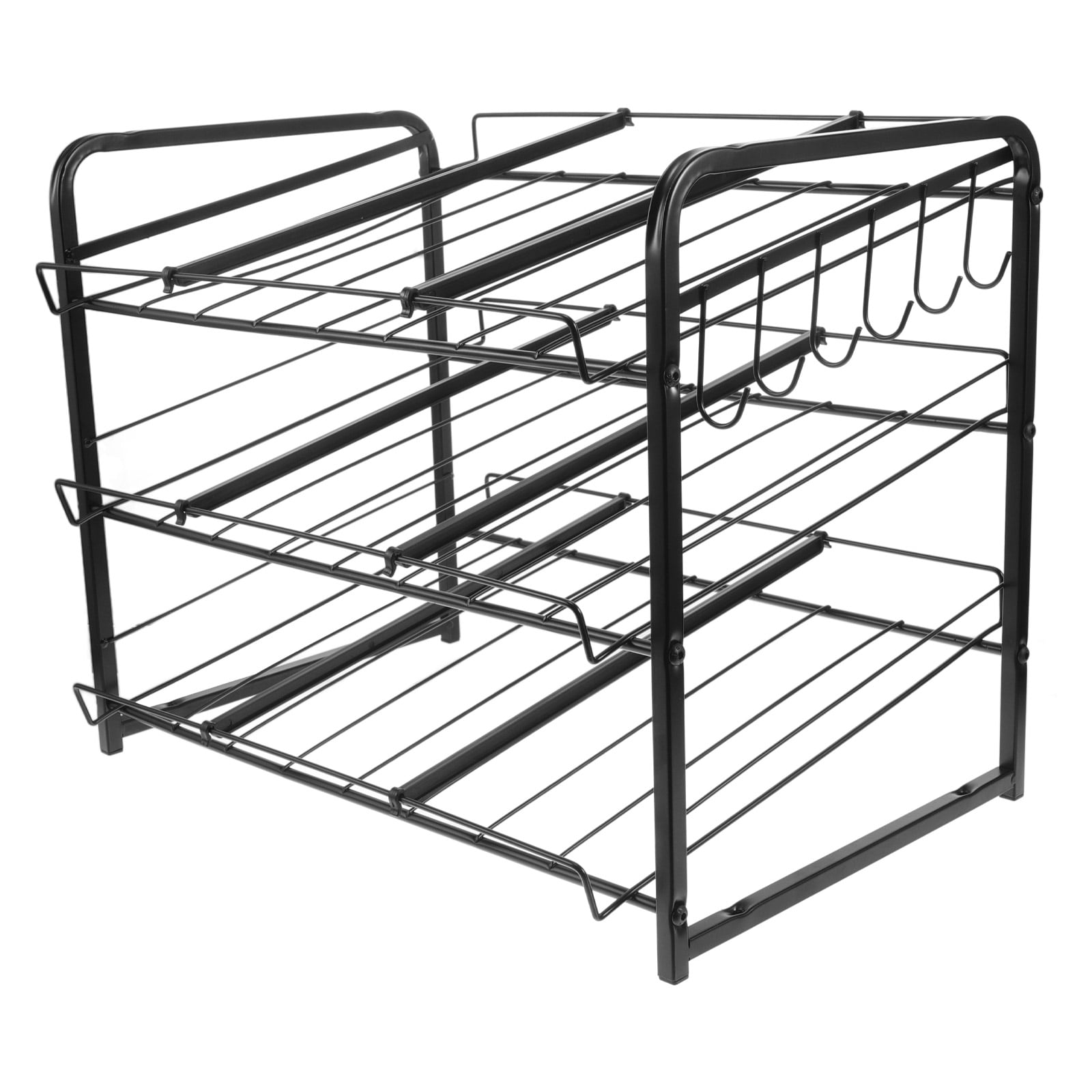Multi Layer Can Organizer for Pantry Black Double Tier Stackable ...