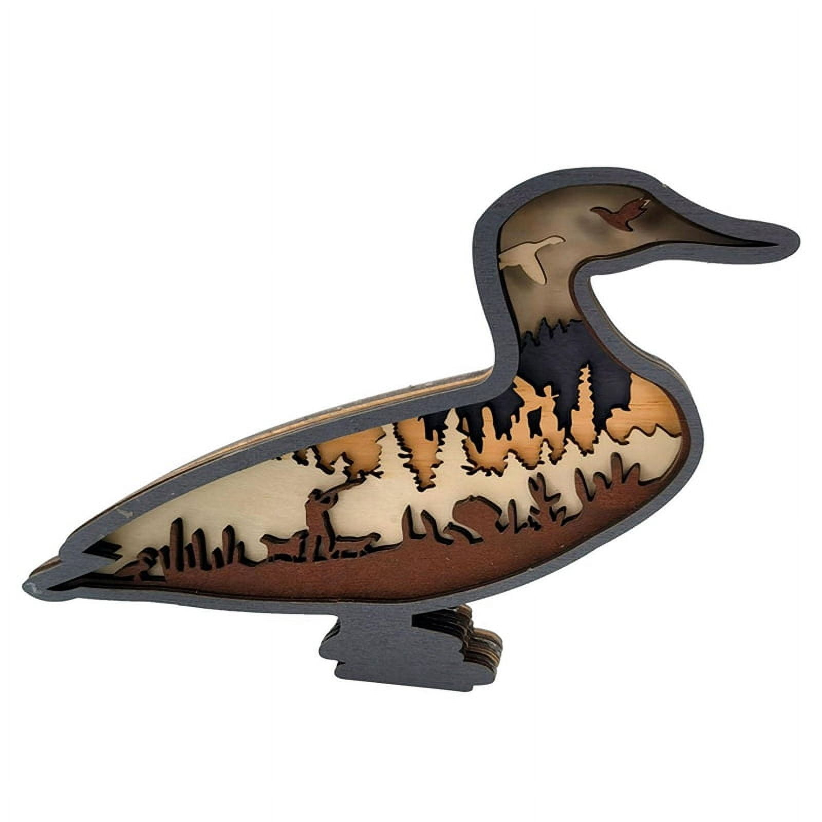 Multi-Layer Carved Duck, Silhouette Duck Statue, Suitable for Bedroom ...