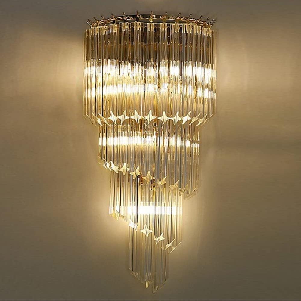 Multi-Layer Crystal Wall Lamp 4 Lights Bedroom Bathroom Wall Lights ...