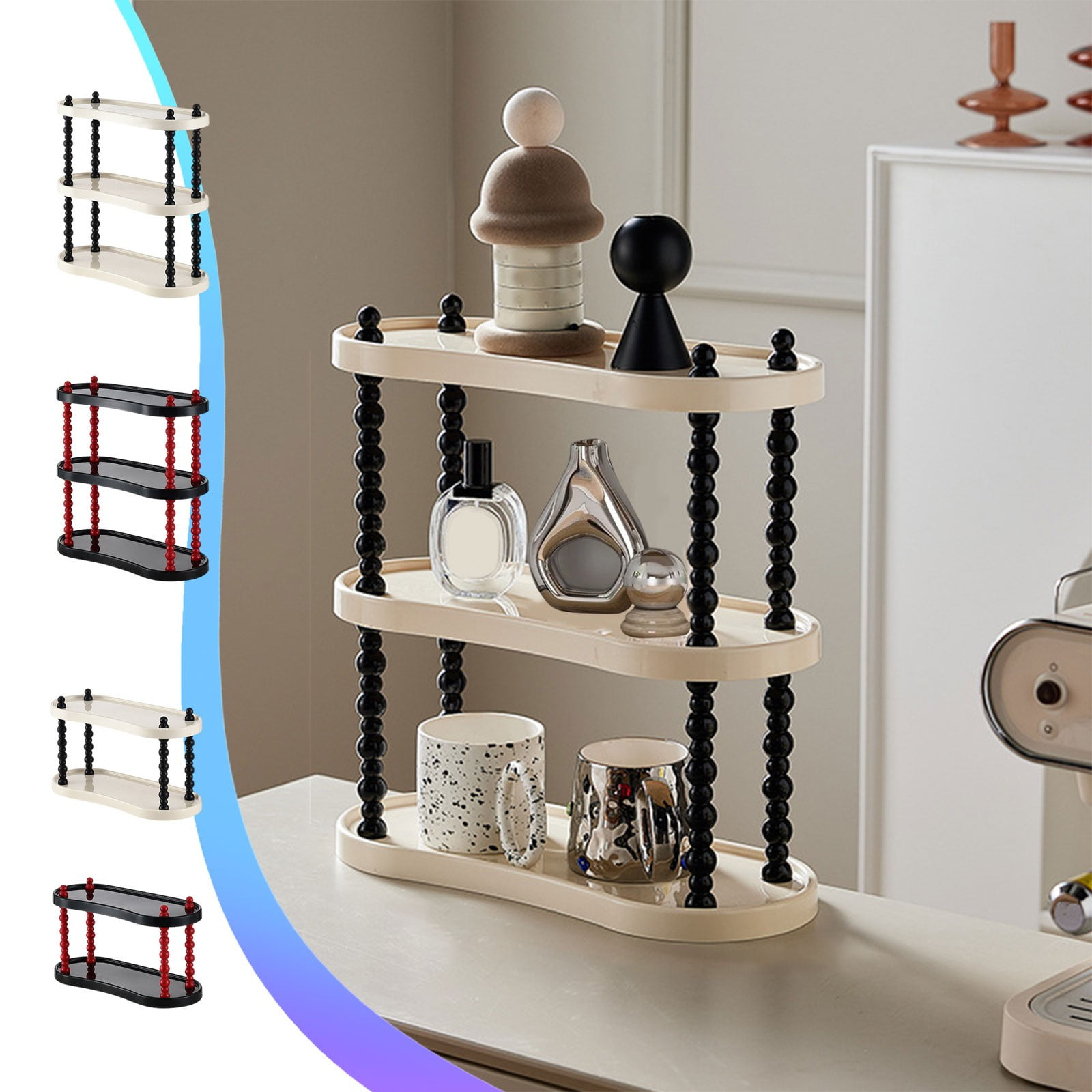 Multi-Layer Desktop Organizer,Stylized Shelf,Adjustable Shelves,Modern ...