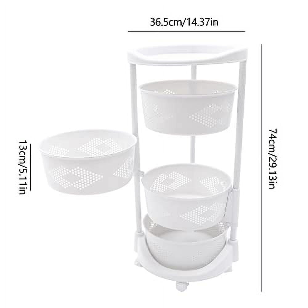 Multi-Layer Kitchen Storage Rack, Round Rotating Vegetable Organizer ...