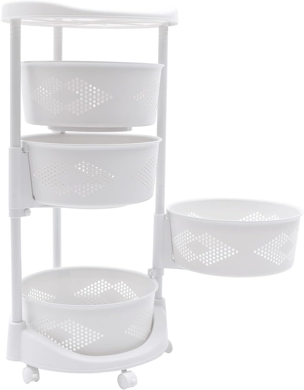 Multi-Layer Kitchen Storage Rack, Round Rotating Vegetable Organizer ...