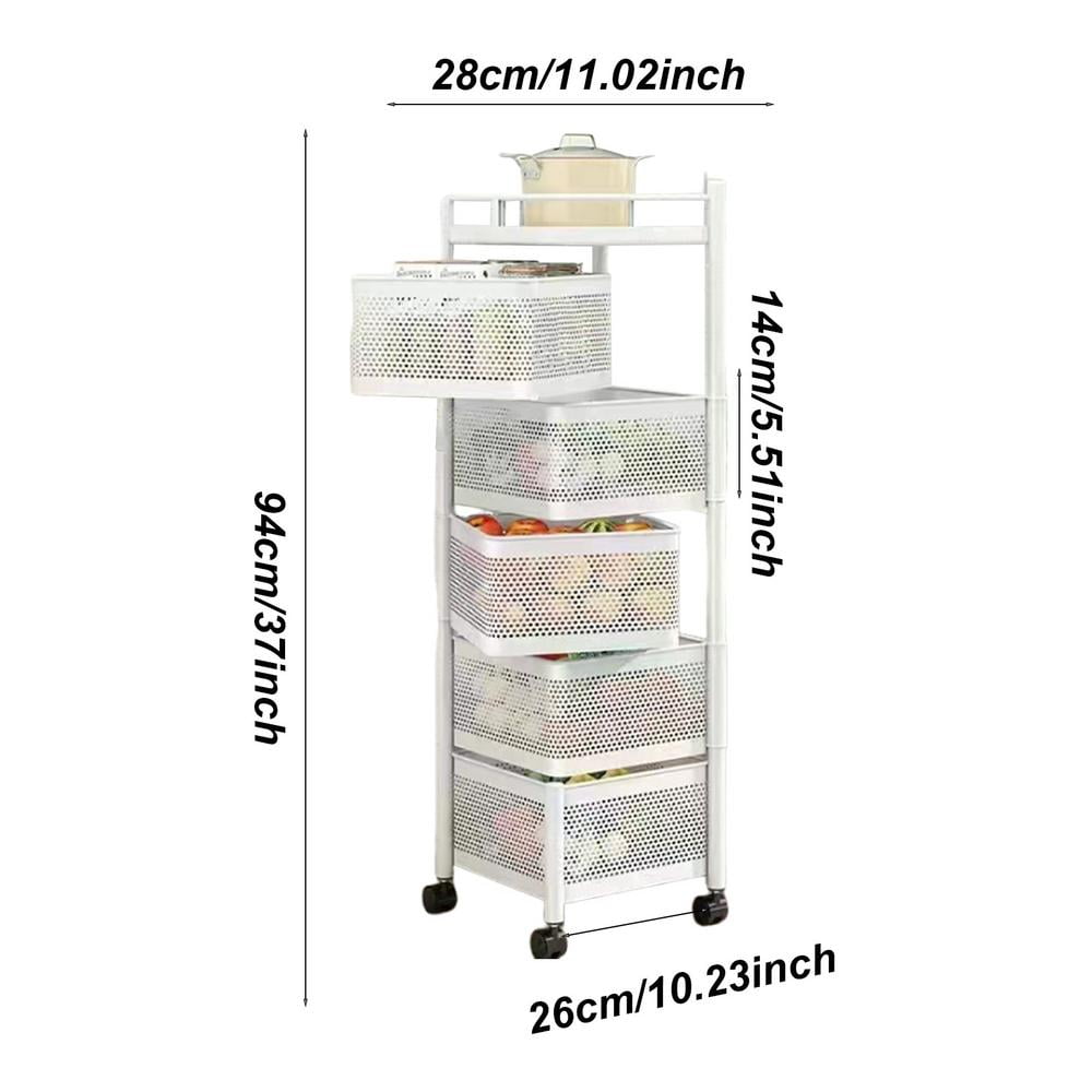 Multi-Layer Rotatable Storage Rack Stainless Steel Kitchen Fruit ...