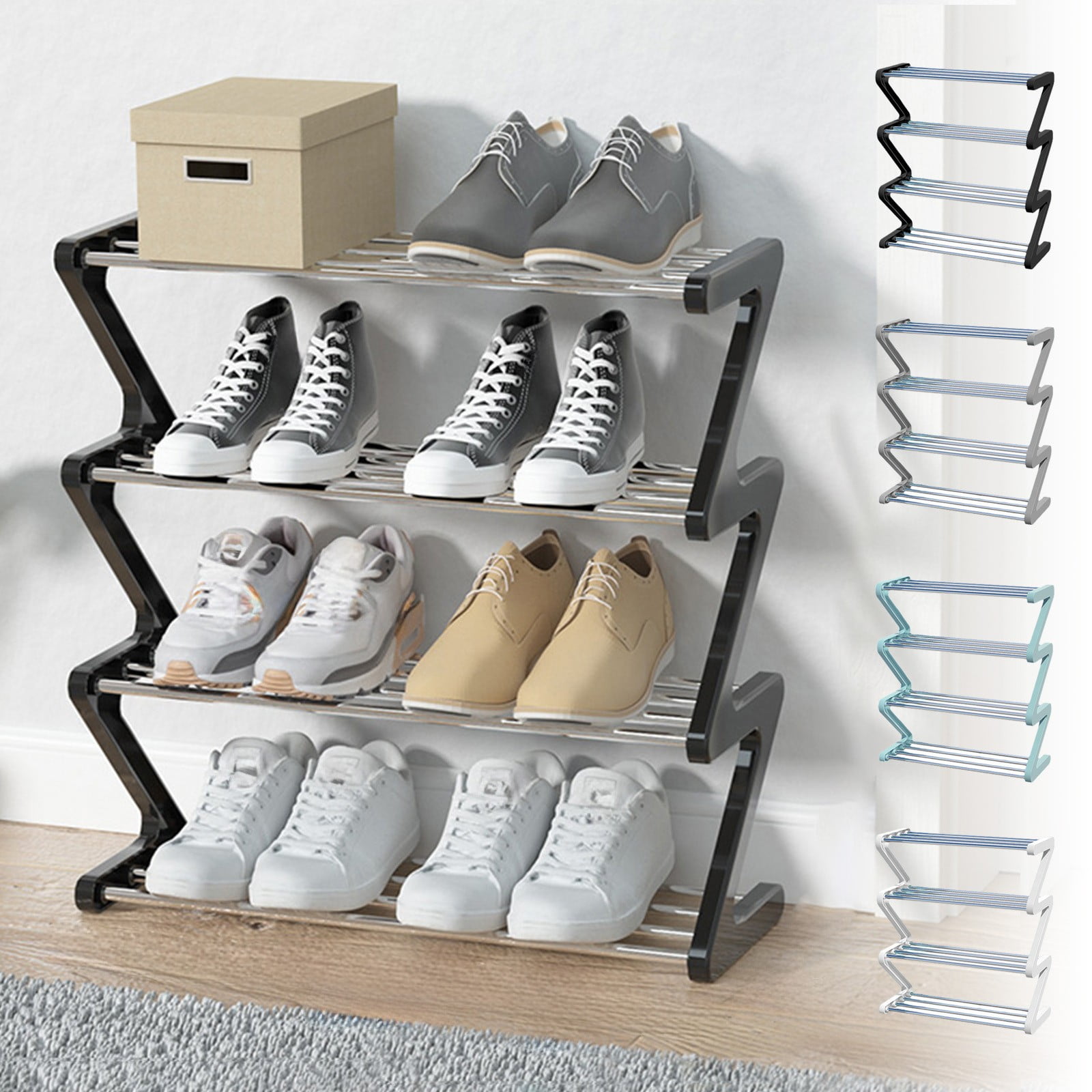 Multi-Layer Shoe Storage Rack, Space-Saving Design, 3-Tier Assembly ...