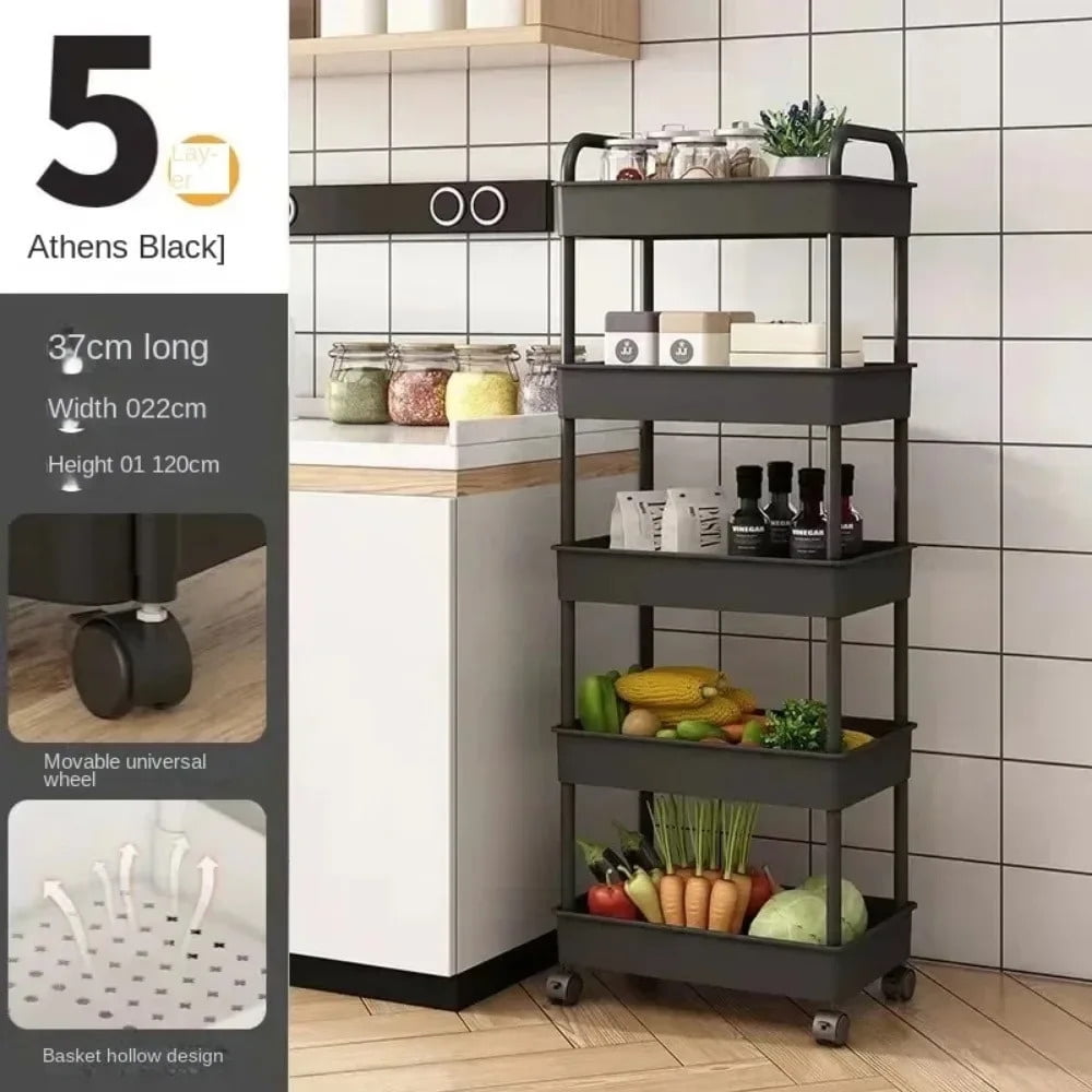 Multi-Layer Trolley Rack Kitchen Floor Bedroom Baby Snacks Mobile ...