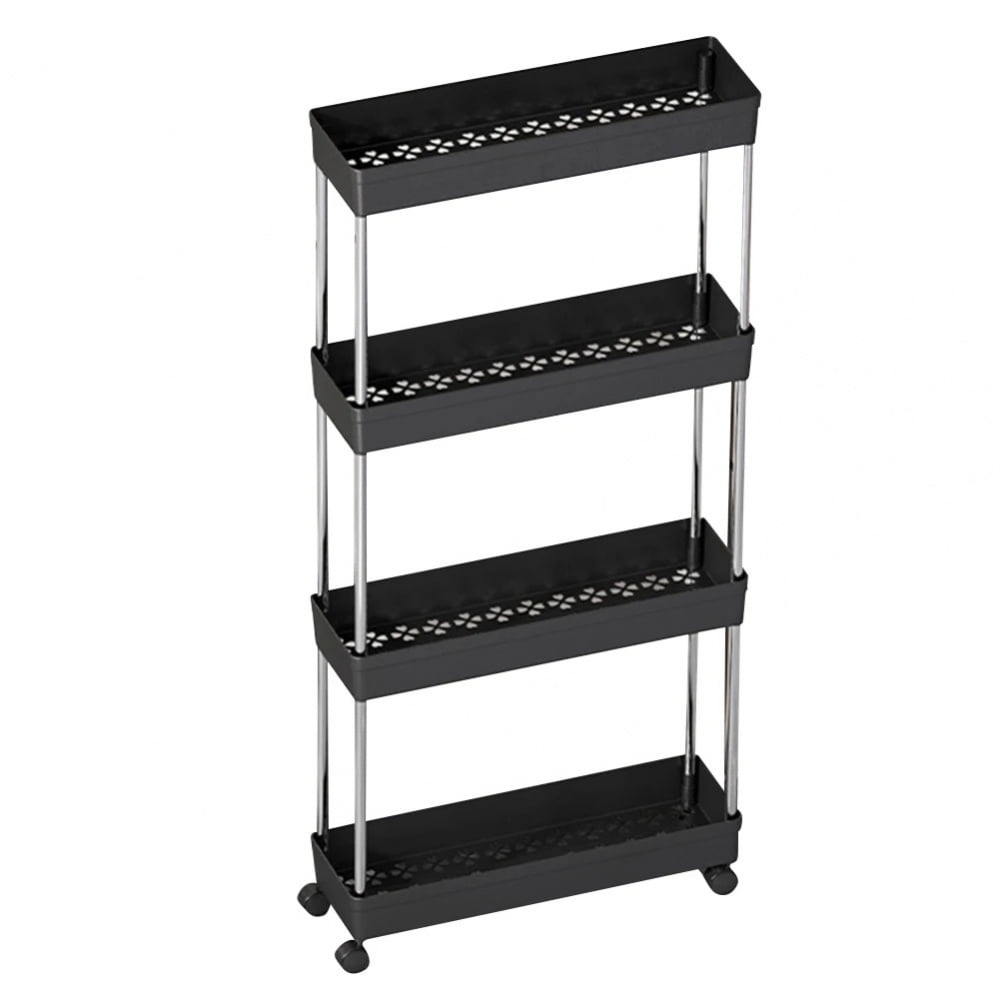Multi-Layer Trolley Rack with Wheels Movable Storage Organizer Space ...
