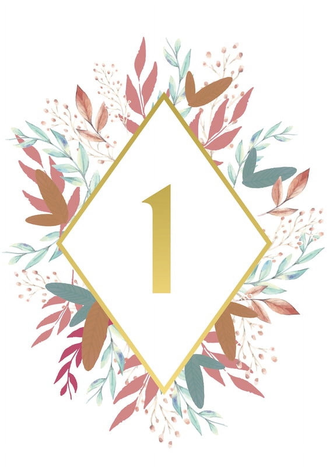 Multi Leaf Design Table Number Cards Double Sided Party Table Numbers ...