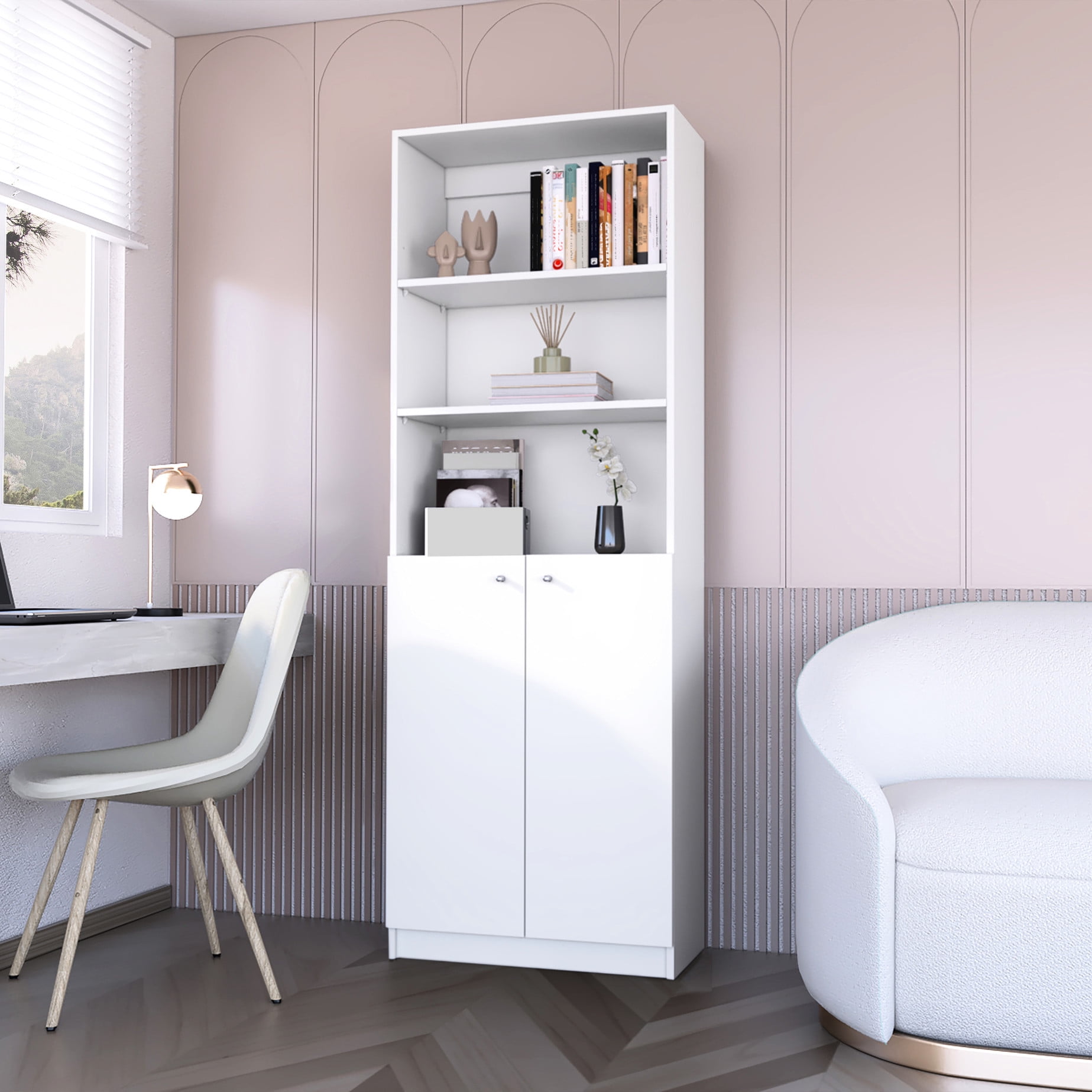 Multi-Level Bookcase with Double Door Design | Storage and Display in ...