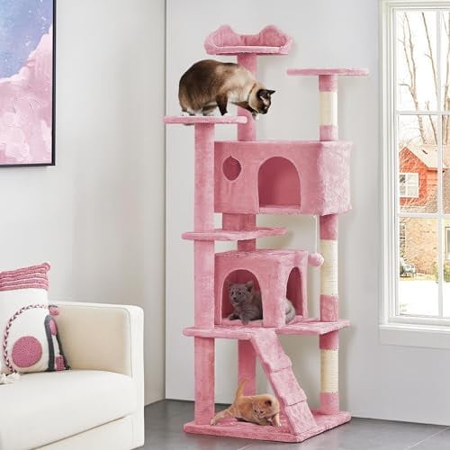 Multi-Level Cat Tree Stand House Furniture with Condos, Scratching ...