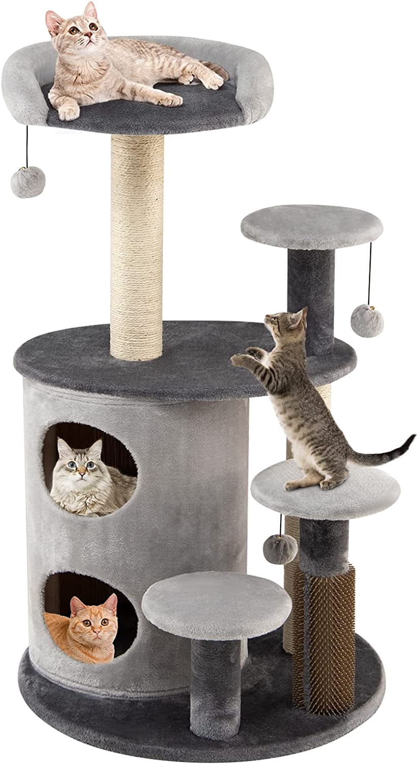 Multi-Level Cat Tree w/Sisal Scratching Posts, Condo, Cat Toy, Widened ...