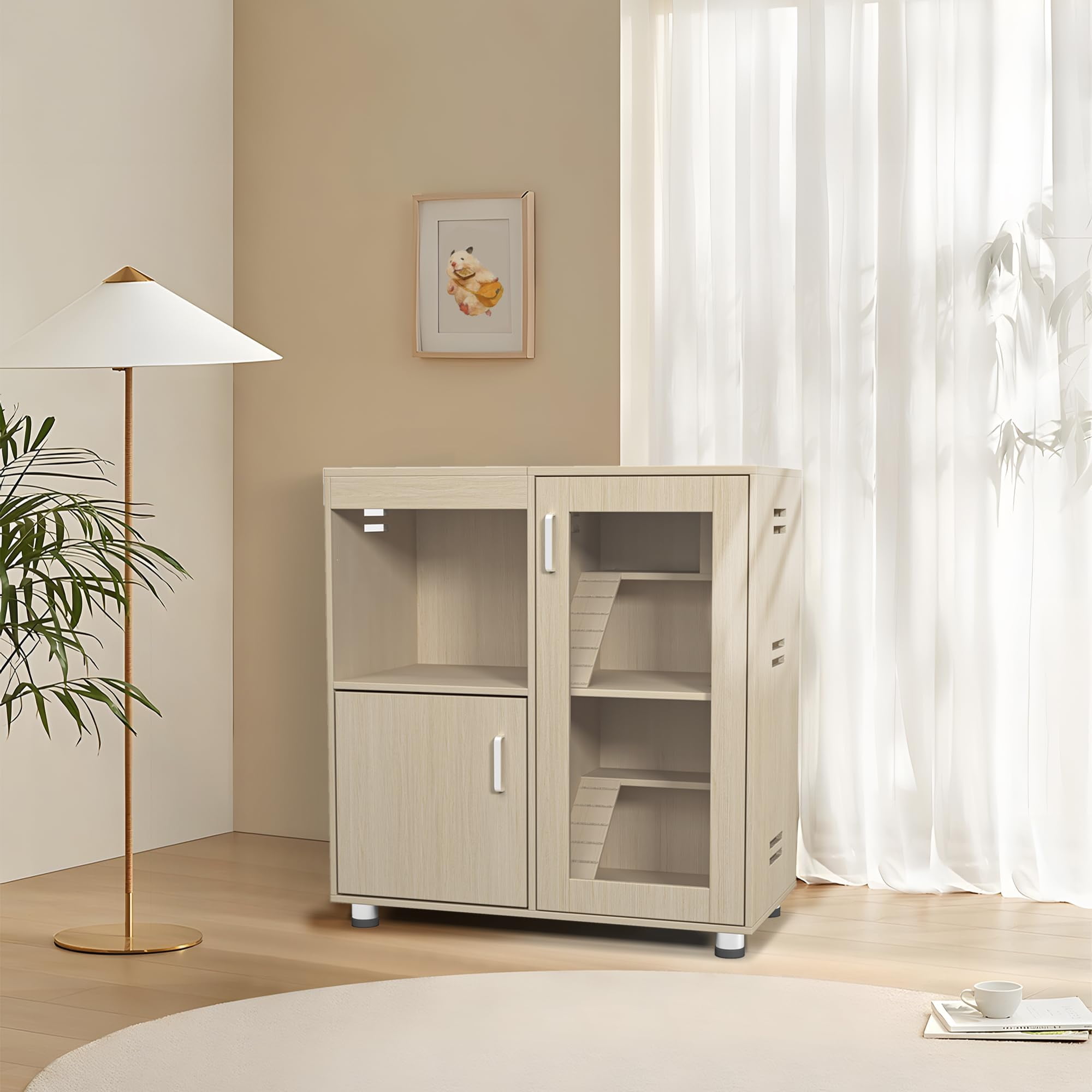 Multi-Level Hamster Habitat – Durable Wooden Small Animal Cage With ...