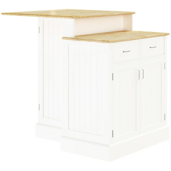 Multi - Level Island Table with Adjustable Shelving, Double - door ...