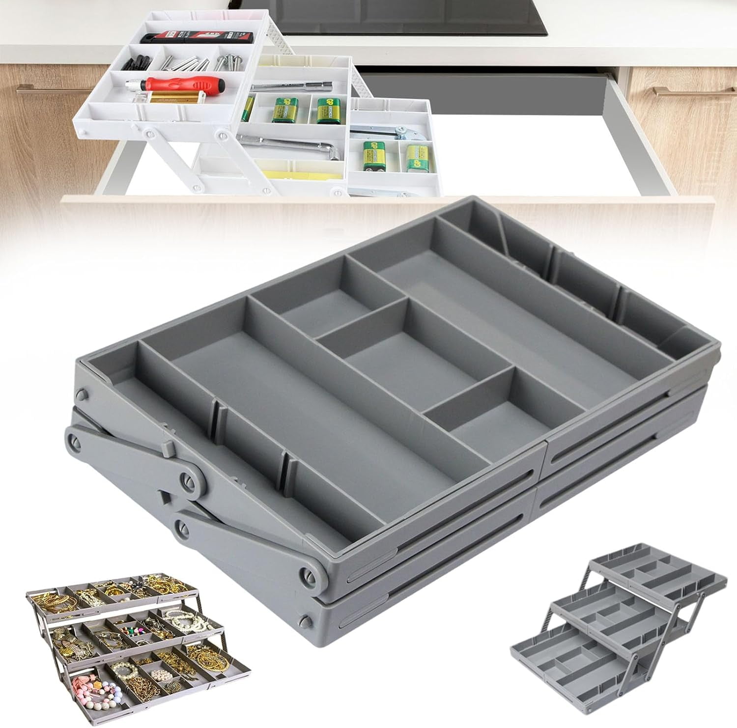 Multi-Level Smart Drawer Organizer, Expandable Smart Drawer Organizer ...