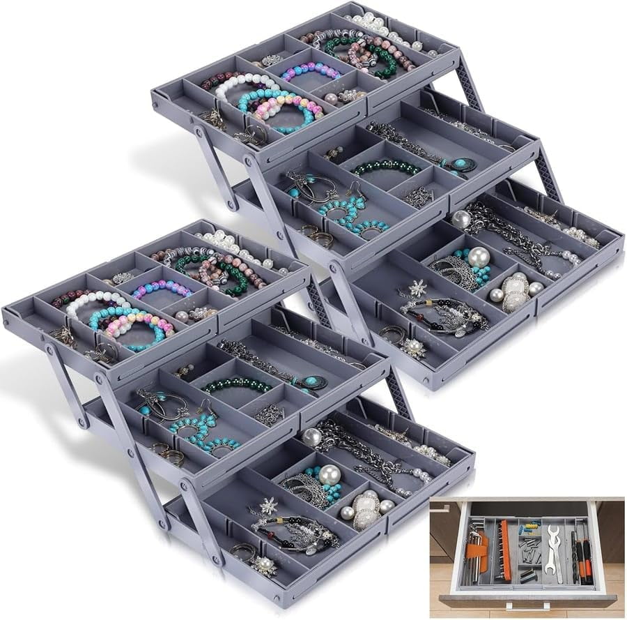 Multi-Level Smart Drawer Organizer, Versatile Drawer Storage Organizer ...