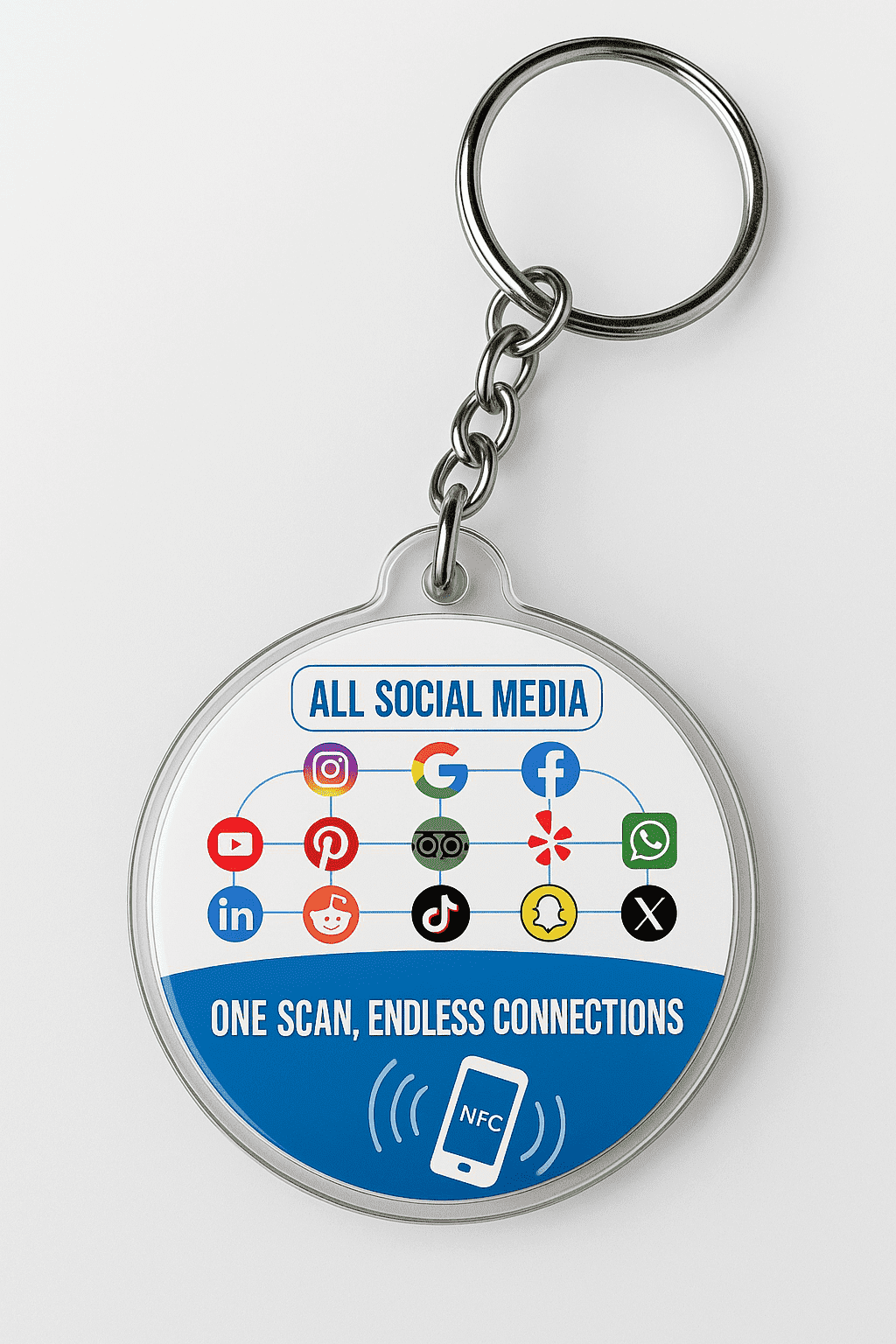 QR Code and NFC Tag Multi-Link Review Hub Keychain - Walmart.com