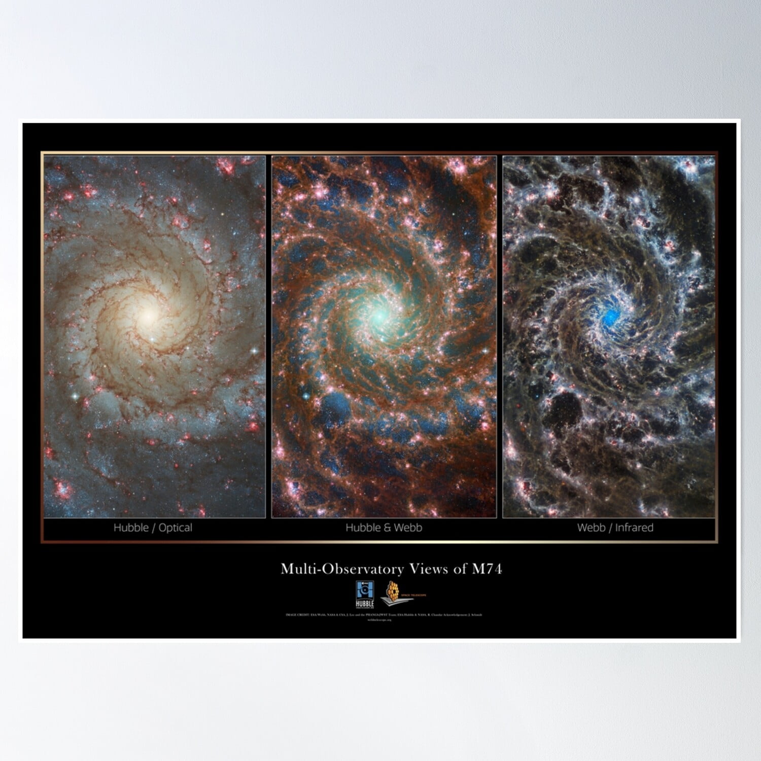 Multi-Observatory Views Of M74 - James Webb Poster Wall Art, Modern ...