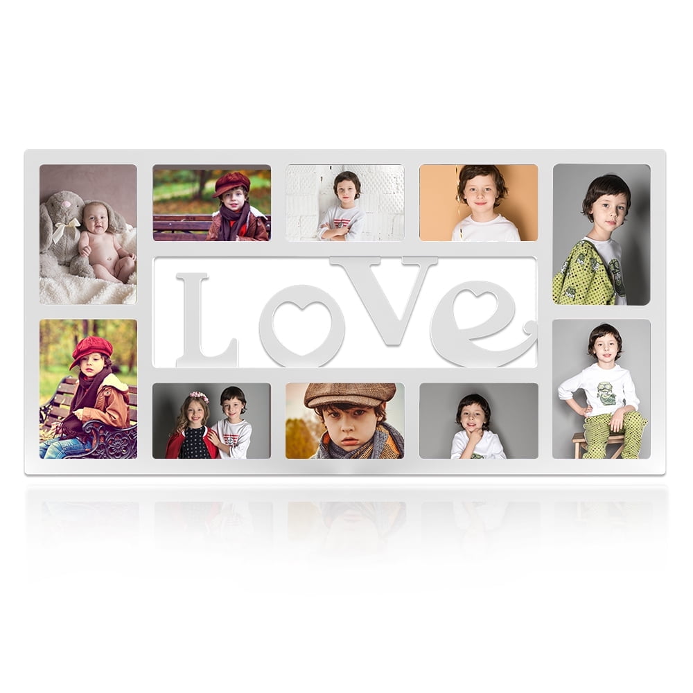 Multi-Opening Wall Photo Frame, White Collage Picture Frame with ...