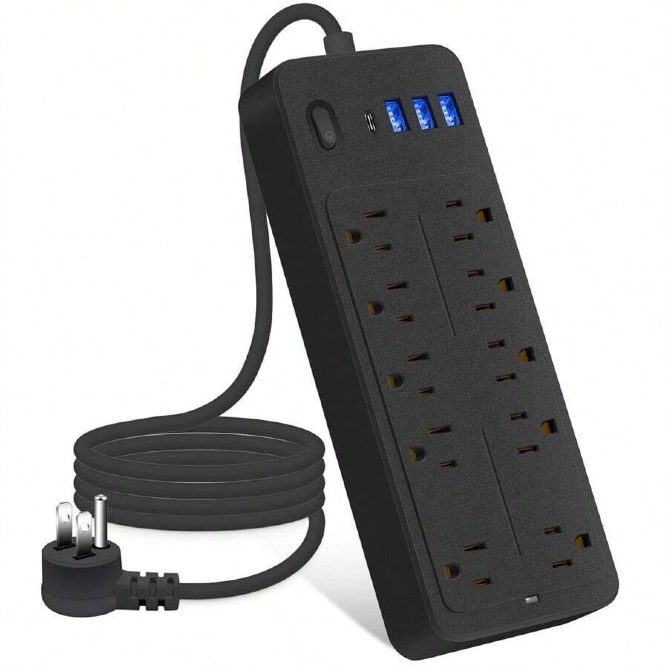 Multi - Outlet Power Strip with 4 USB Ports & Long Cord for Home ...