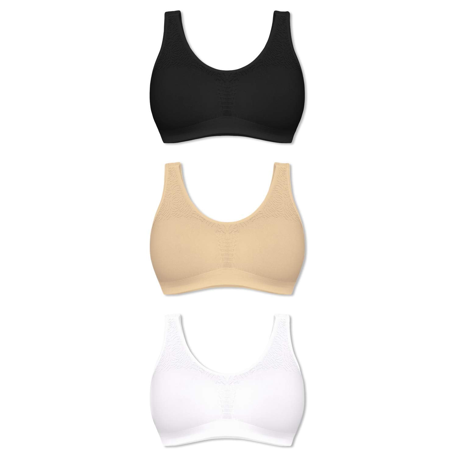 Multi Pack Comfort Revolution Microfiber Crop Top Bra - Walmart.com