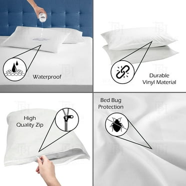 Evolon Allergy Pillow Protector | 2 Pack Standard Zippered Encasement | Dust Mite, Bed Bug, and ...