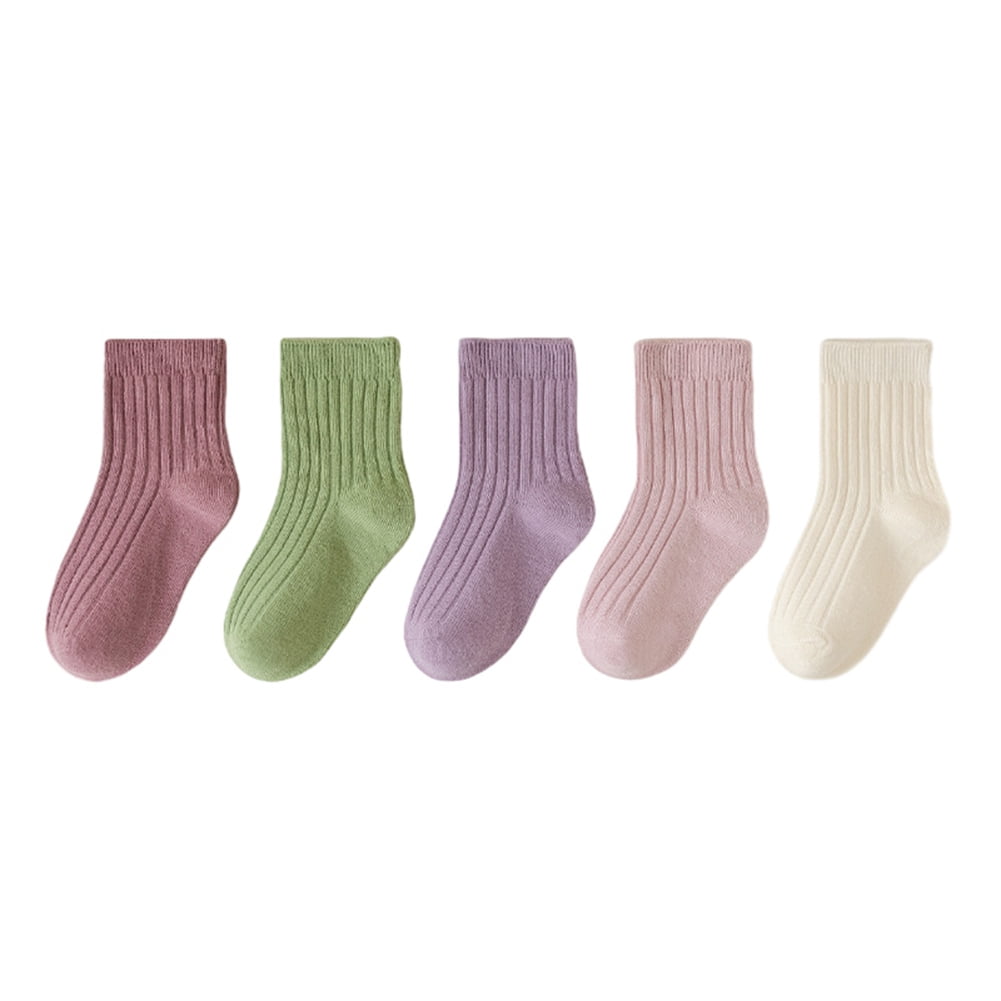 Multi-Pack Kids Cotton Socks For Boys Girls Solid Color - Walmart.com