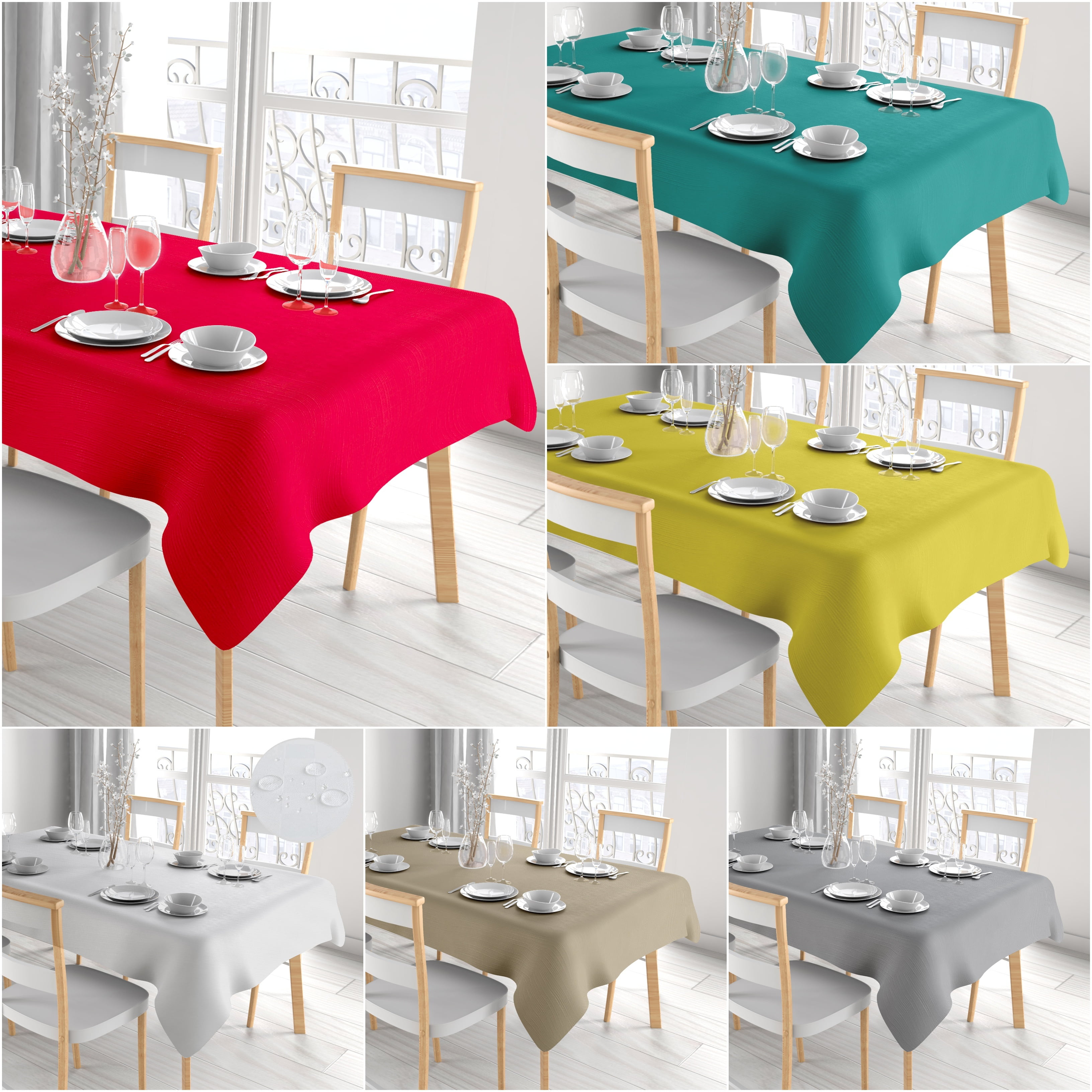 Multi-Pack Kitchen Dining Water Oil-Resistant Flannel Back PVC Vinyl ...
