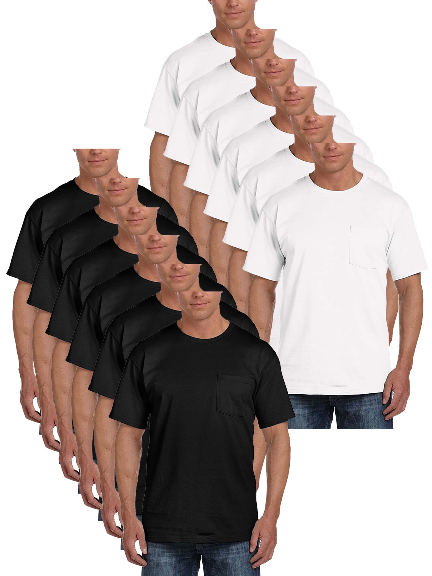 Fruit Of The Loom Men's 360 Breathe Moisture Wicking Pocket T-Shirts Multi-Pack - Walmart.com