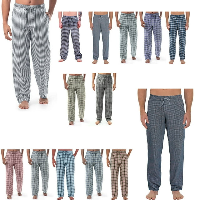 Multi Pack Mens Ultra Soft Solid And Plaid Cotton Jersey Knit Comfy