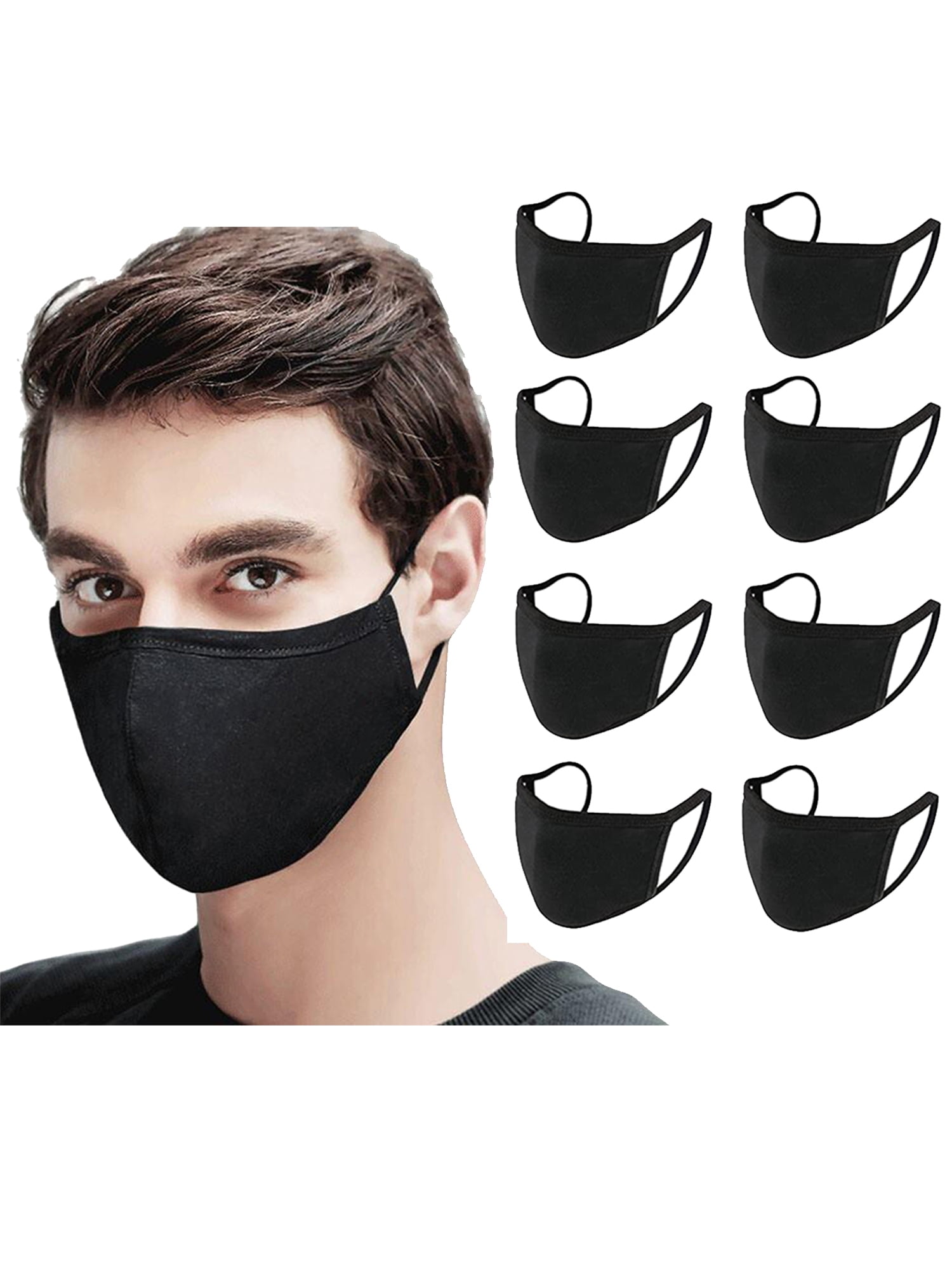 Multi-Pack Reusable Washable Earloop Cotton Fabric 2-Ply Mask - Walmart.com