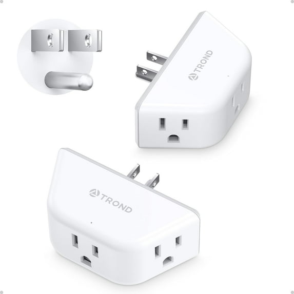 Multi Plug Outlet Extender 2 Pack - Electrical Wall Splitter, 3 Way ...