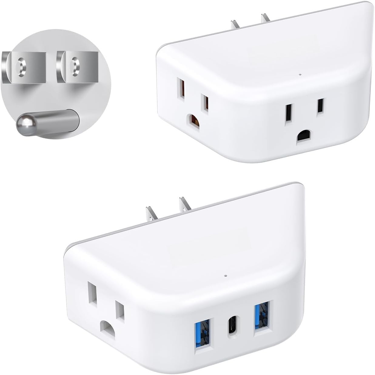 Multi Plug Outlet Extender with - 2 Wall Splitter, 3 Way Angled Outlet ...