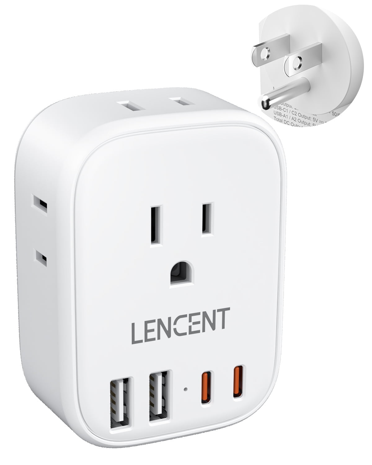 LENCENT Multi Plug Outlet Extender with USB, 4 AC Electrical Outlet ...