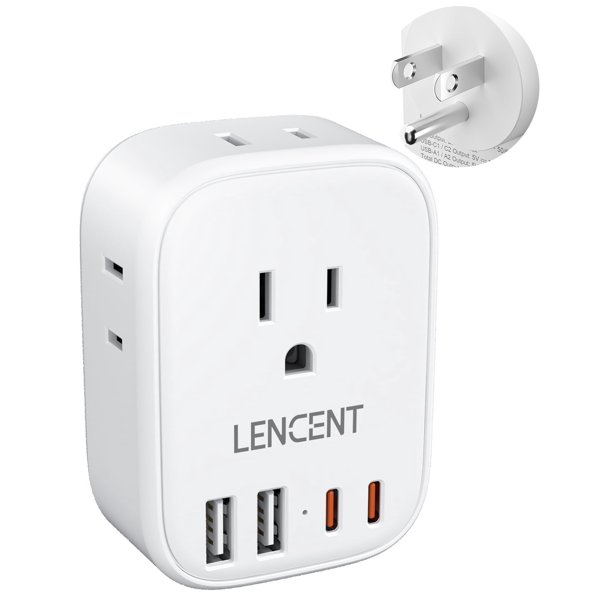LENCENT Multi Plug Outlet Extender with USB, 4 AC Electrical Outlet ...
