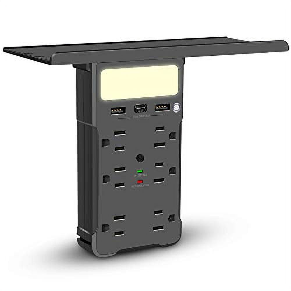 Multi Plug Outlet with Night Light, 6 Outlet Extender with 3 USB ...