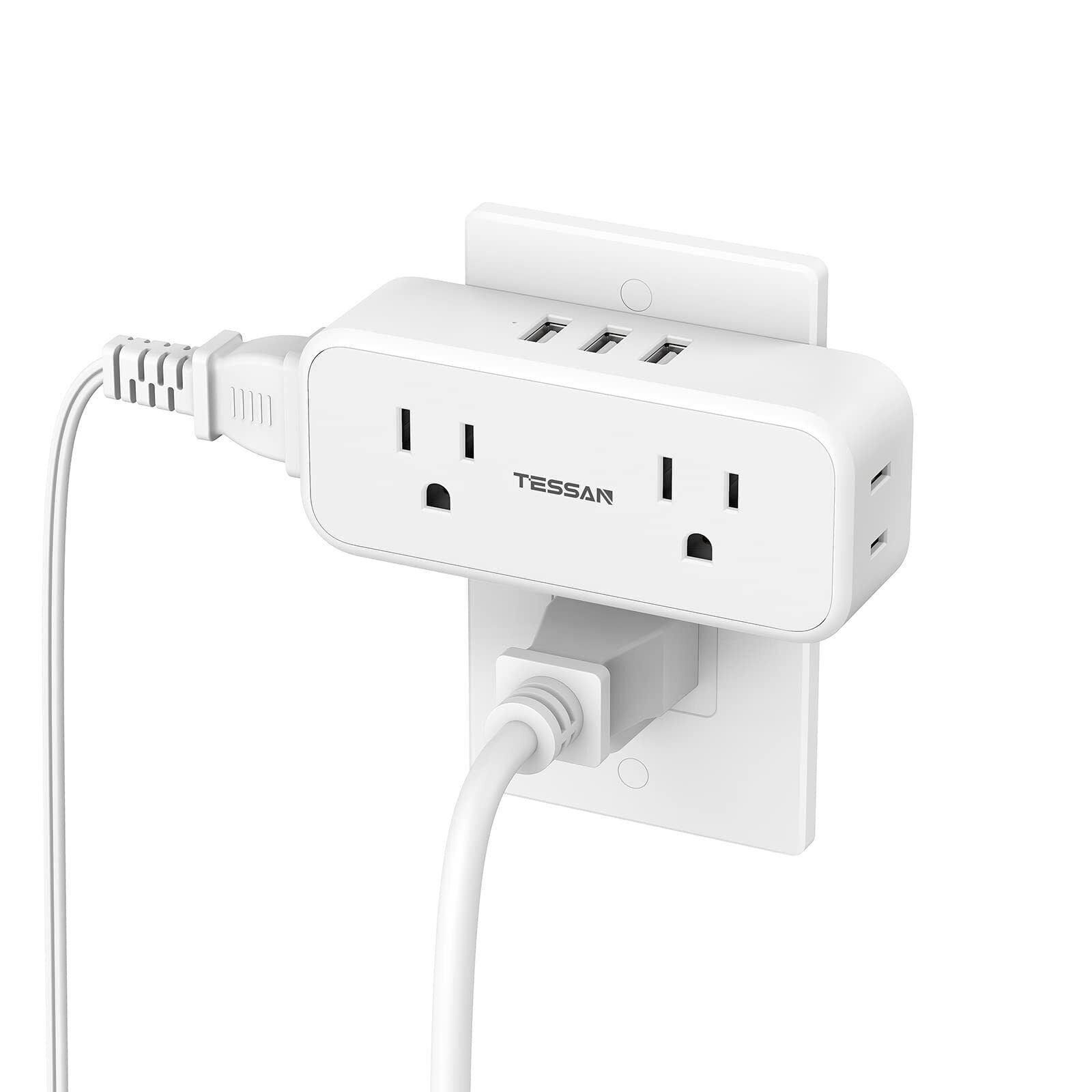 Multi Plug Outlet Splitter with USB, TESSAN 4 Electrical Multiple ...