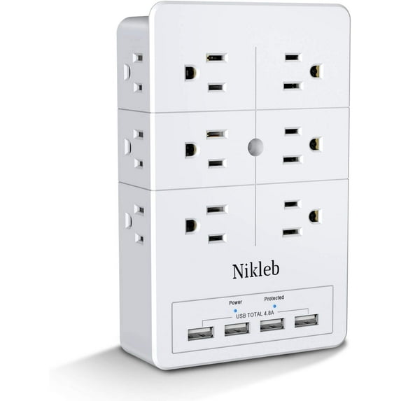 Multi Plug Outlet Sur Protector , 12 Electrical Outlets Extender with 4 ...