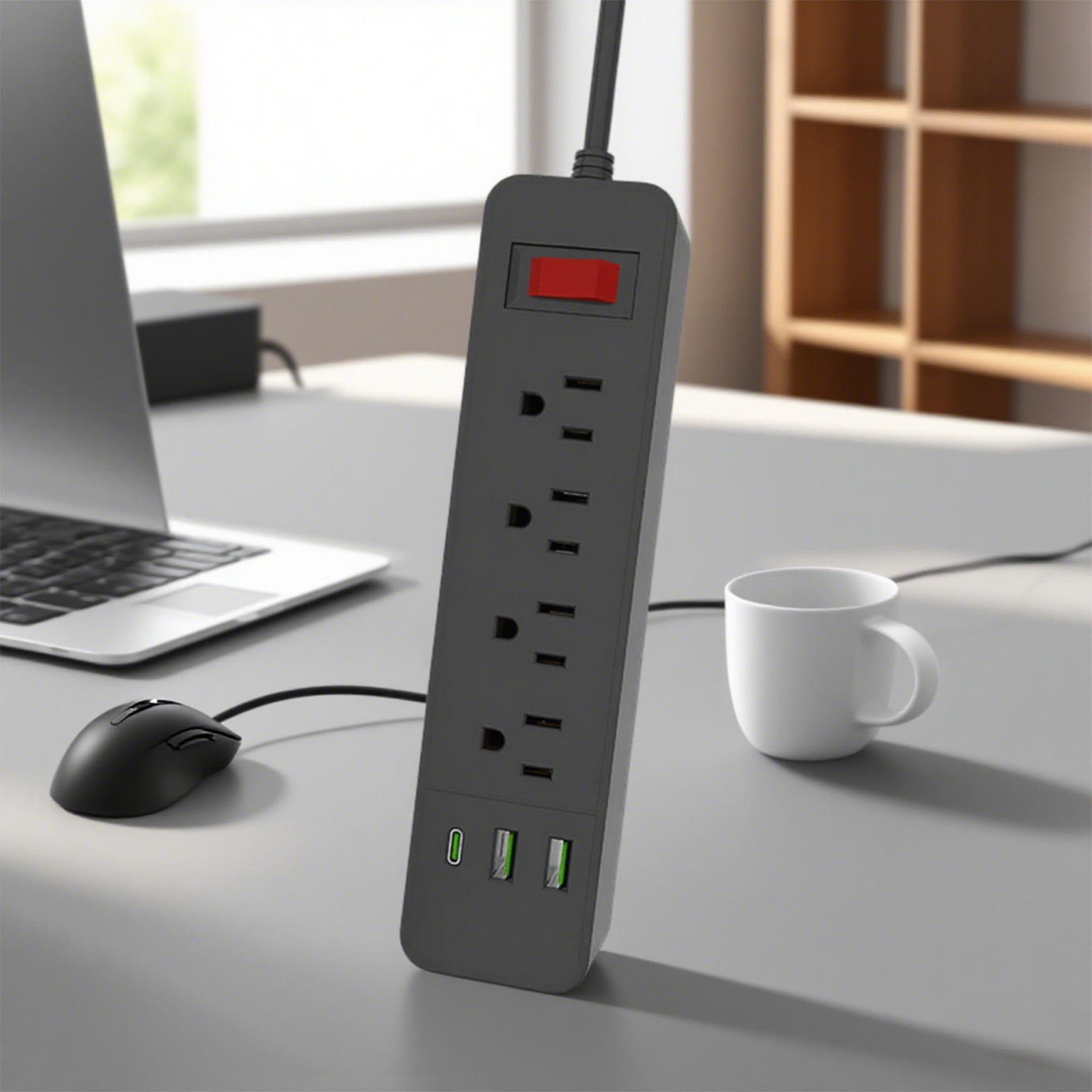 Multi Plug Power Strip with 78.7in Extension Cord | 6 AC Outlets & 3 ...