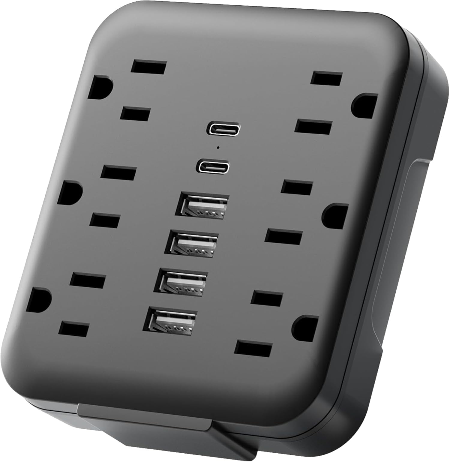 Multi Plug Wall Outlet Extender with Ports: 6 AC Outlets, 6 Ports (2 C ...