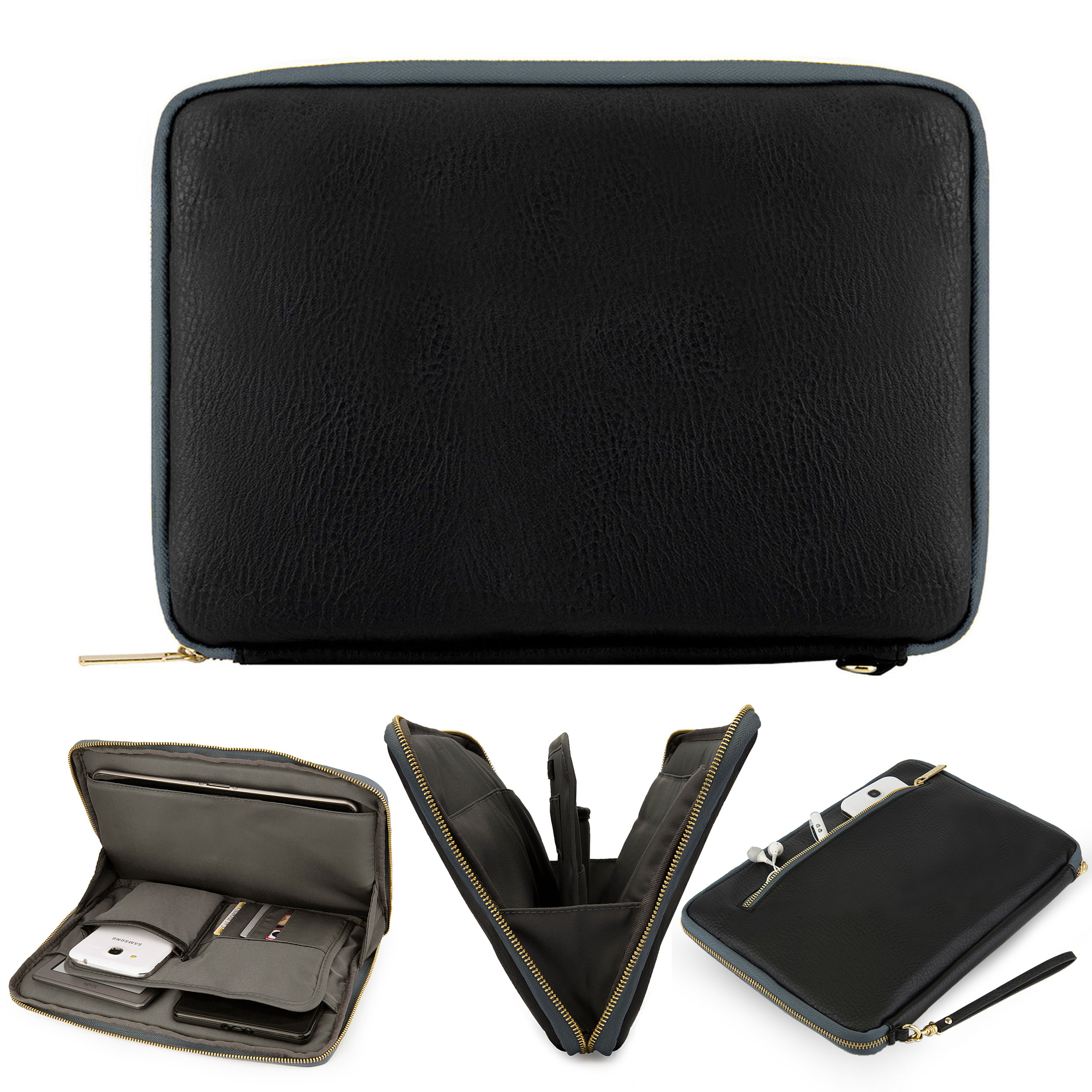 Multi Pocket Ultra Premium 10 inch Tablet Sleeve Carrying Case for iPad ...