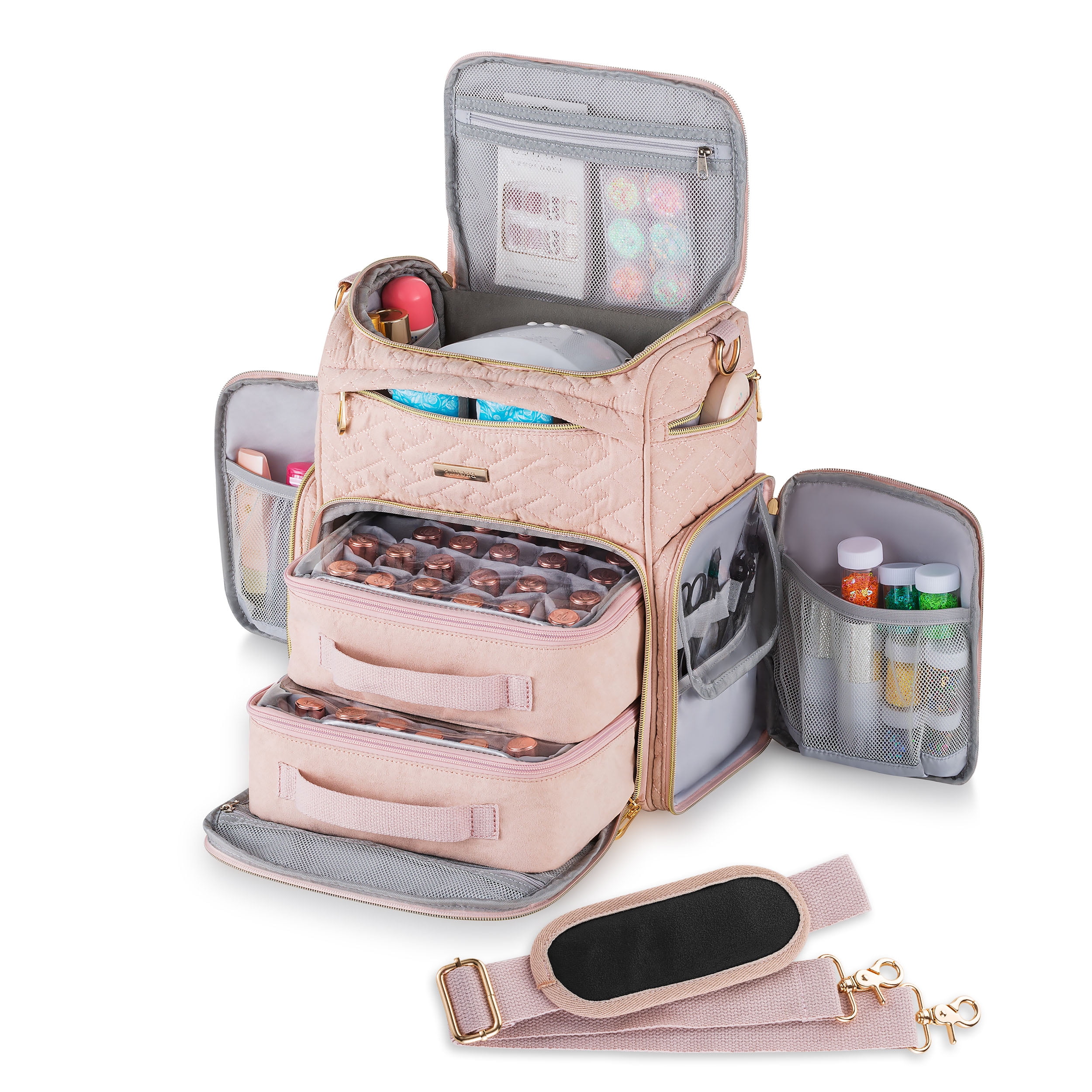 Multi Pockets Nail Organizers and Storage, 3 Layer Nail Box Organizer ...