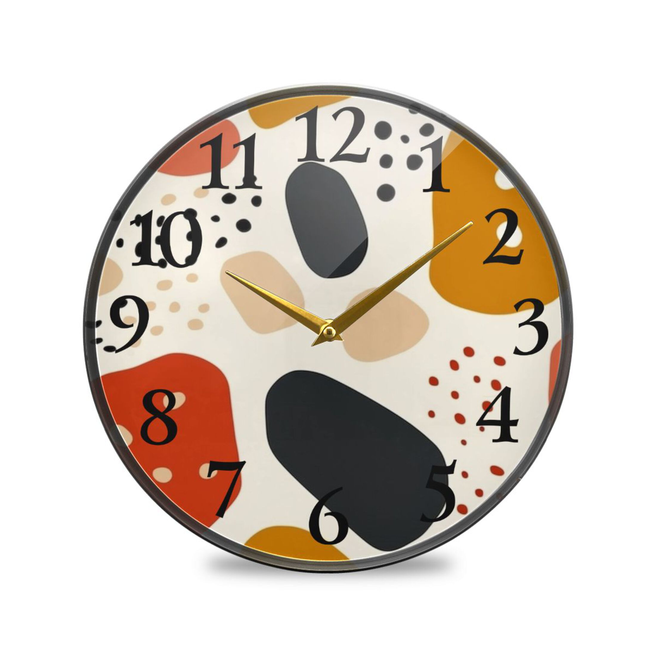 Multi Polka Dots Wall Clocks Battery Operated 11.9 Inch Round Clock ...