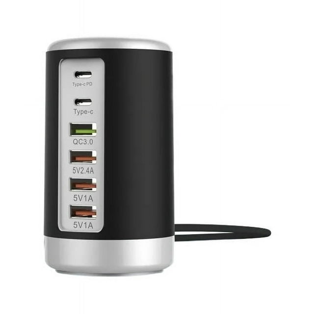 Multi-Port Charger 65W USB TYPE-C Fast Charging Charger Hub 6-Port ...