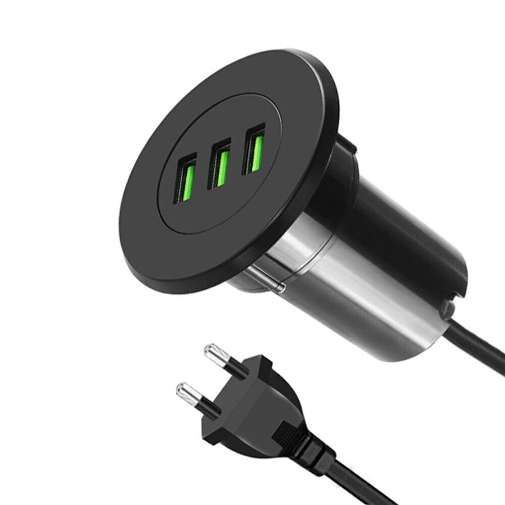 Multi Port Mount Portable 3-Port USB Desk Charger Desktop Quick ...