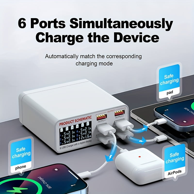 Multi Port USB Charger With Multi Port Plug For Smartphones ...