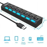 Multi Port USB Hub Splitter, 7-Port USB 2.0 Hub for Laptop, USB Port ...