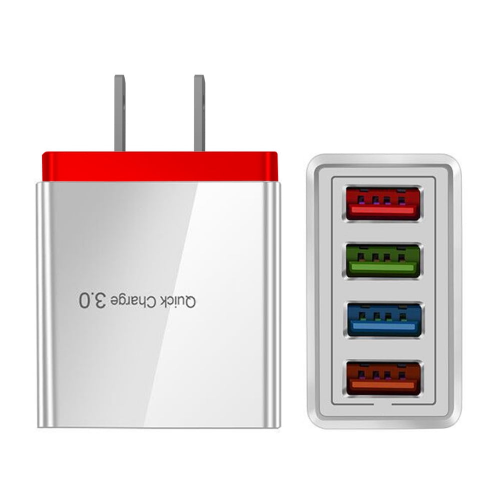 Multi Port USB Wall Charger Wall Plug 4-Port USB Charging Block 3.1A ...