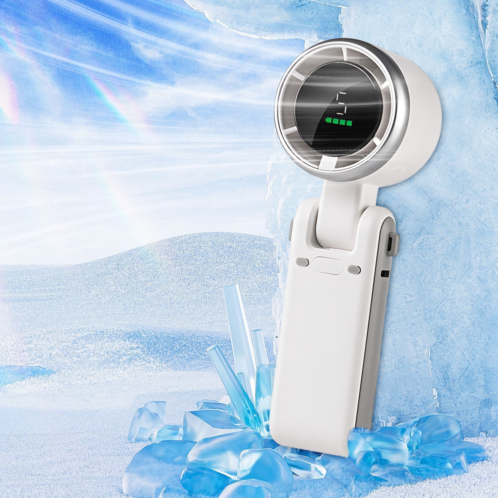 Multi-Position Neck & Hand Fan - Portable Folding Turbine Blower for ...