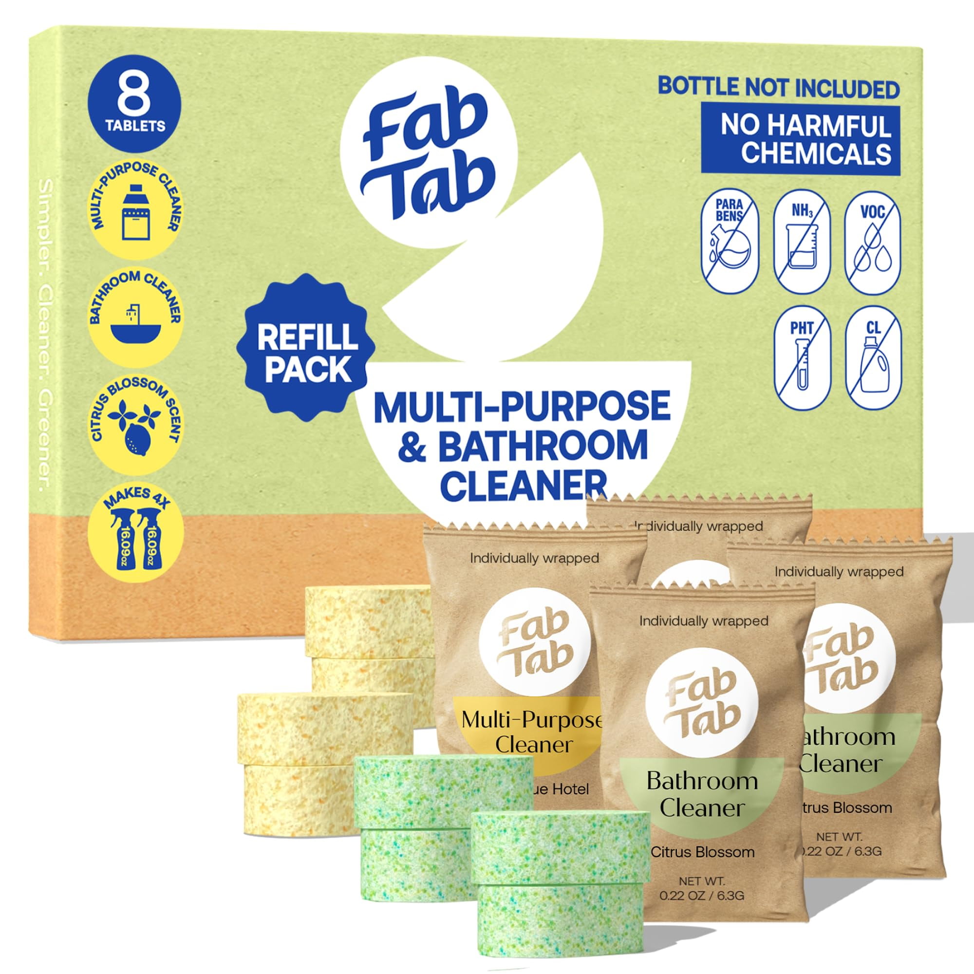 Multi-Purpose & Bathroom Cleaner Refill Tablets - Natural Cleaning ...