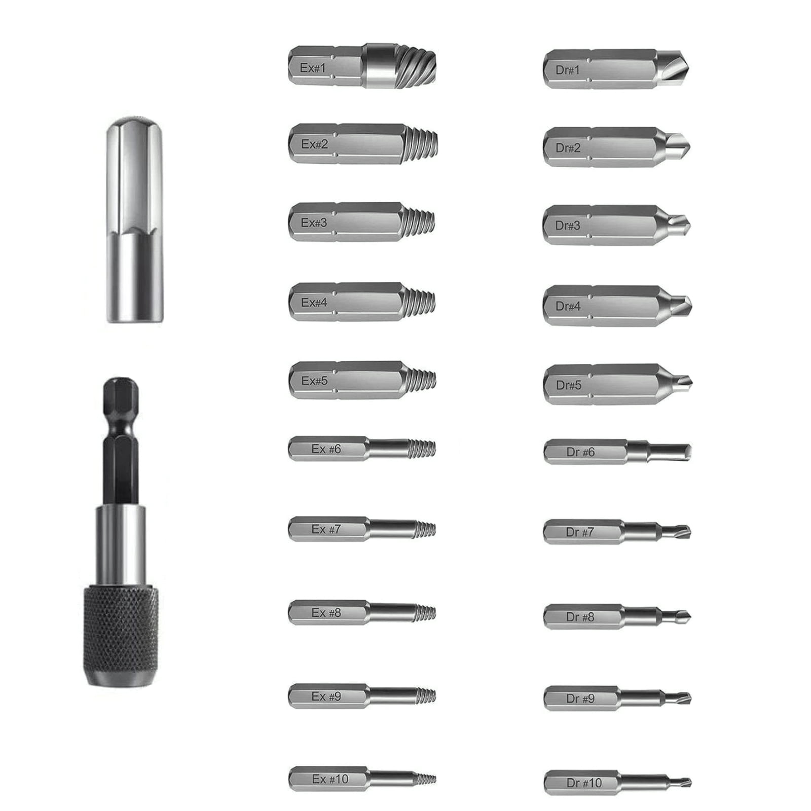 Multi-Purpose Bolt Extractor Set for Electric Drill Removes Painted ...
