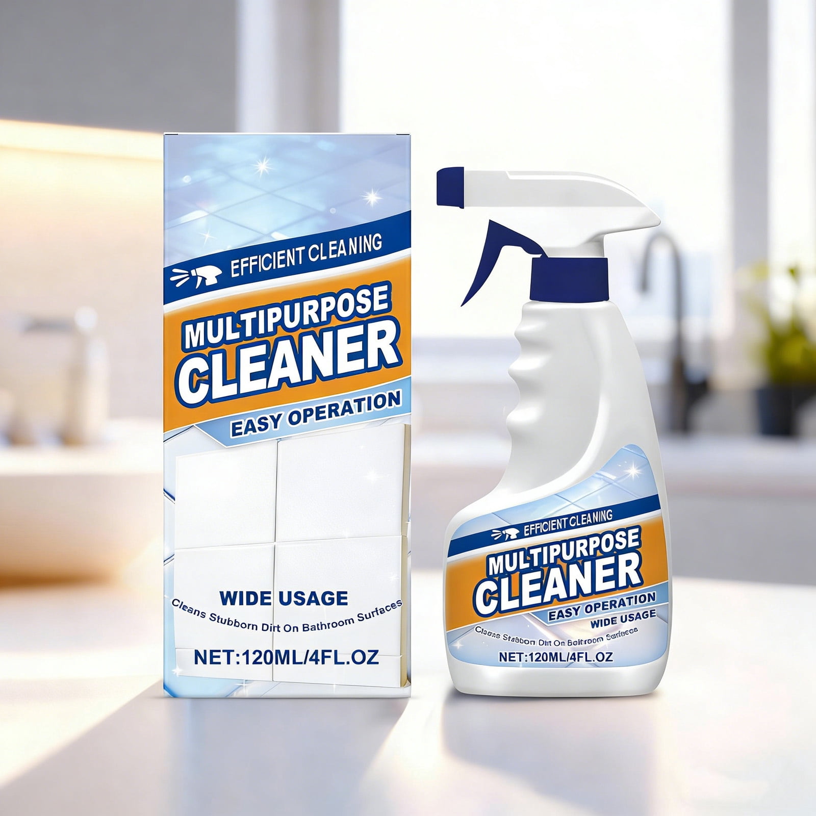 Multi-Purpose Cleaner Spray, 4FL.OZ Non-Abrasive, Fast-Acting Grease ...